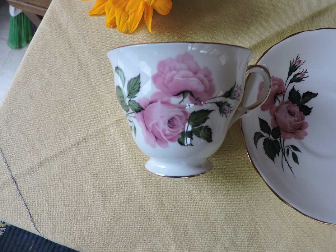 Queen Anne Pink Roses Tea Cup - Etsy