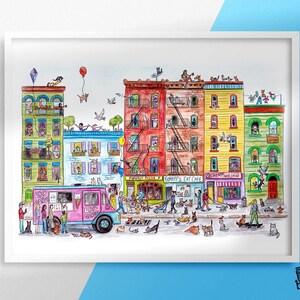 Cats in the City Art Print - Etsy