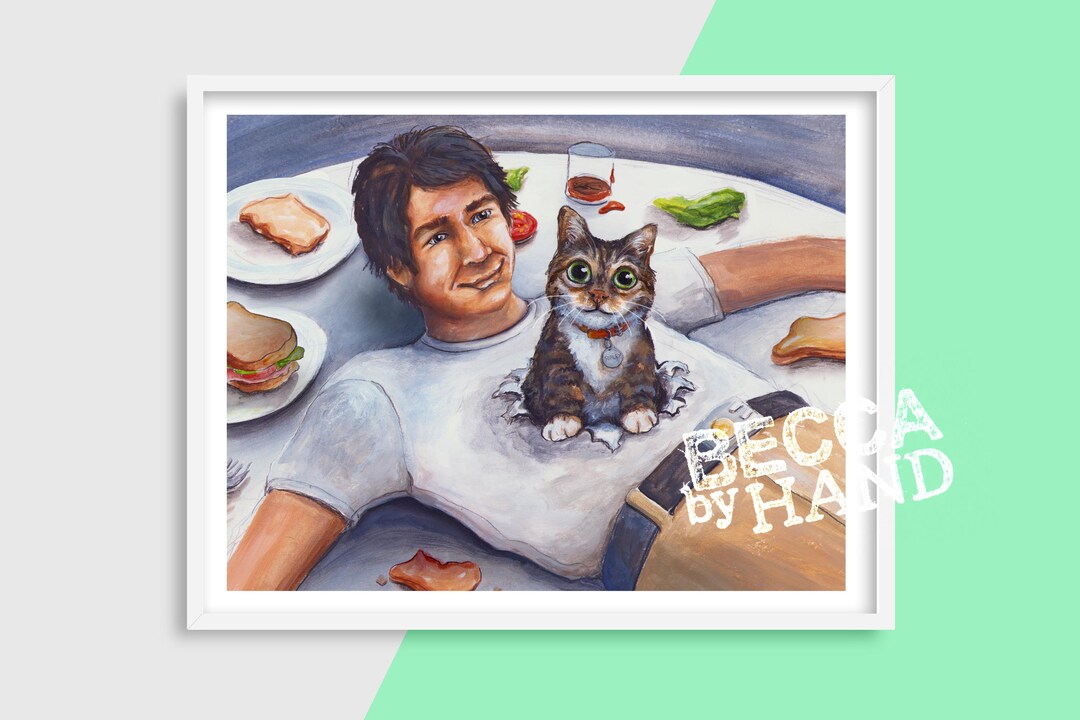 Alien Cat Art Print - Etsy