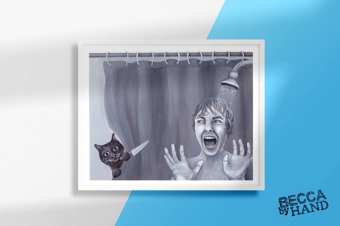 Psycho Cat Art Print - Etsy