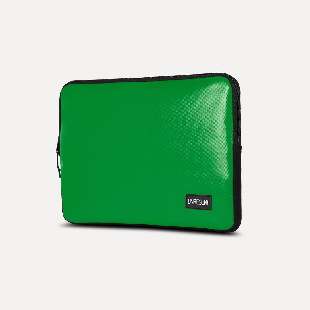 Green 15.6" Upcycled Laptop Sleeve, Vegan Protective Case - Etsy