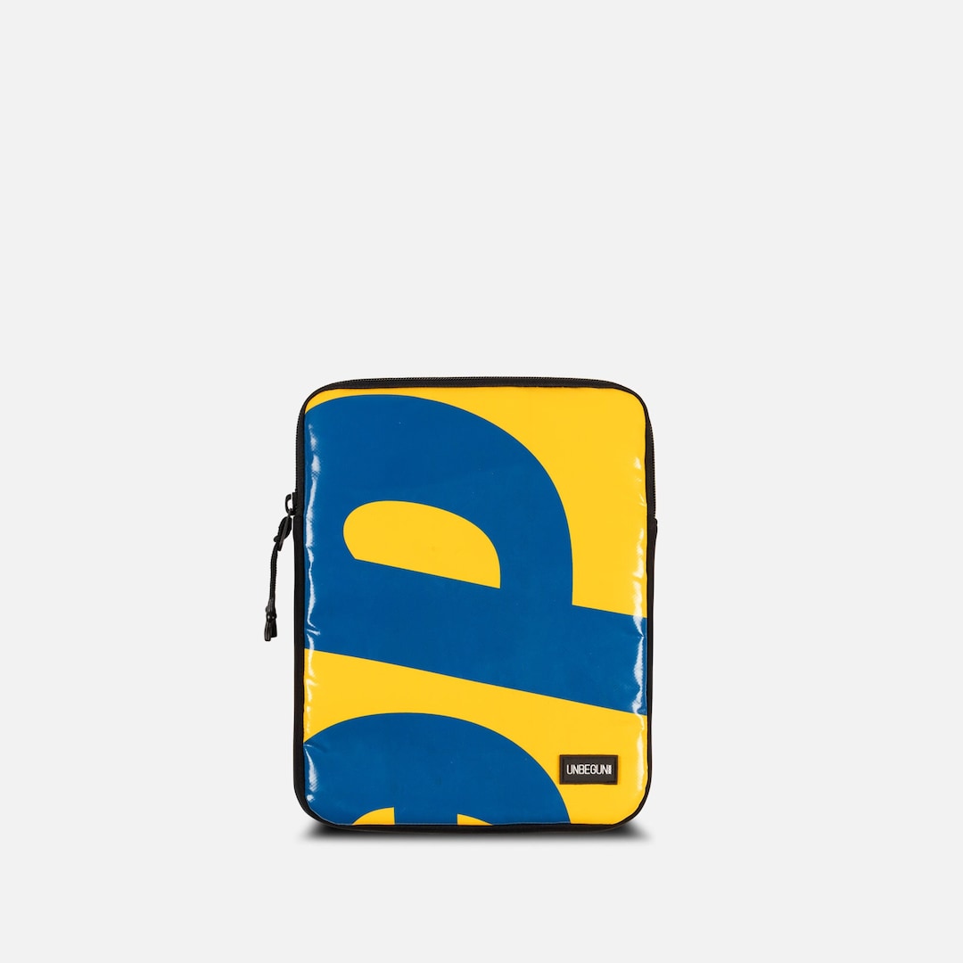 Upcycled iPad Mini 6/7 Case, Yellow Blue Tarp Sleeve - Etsy