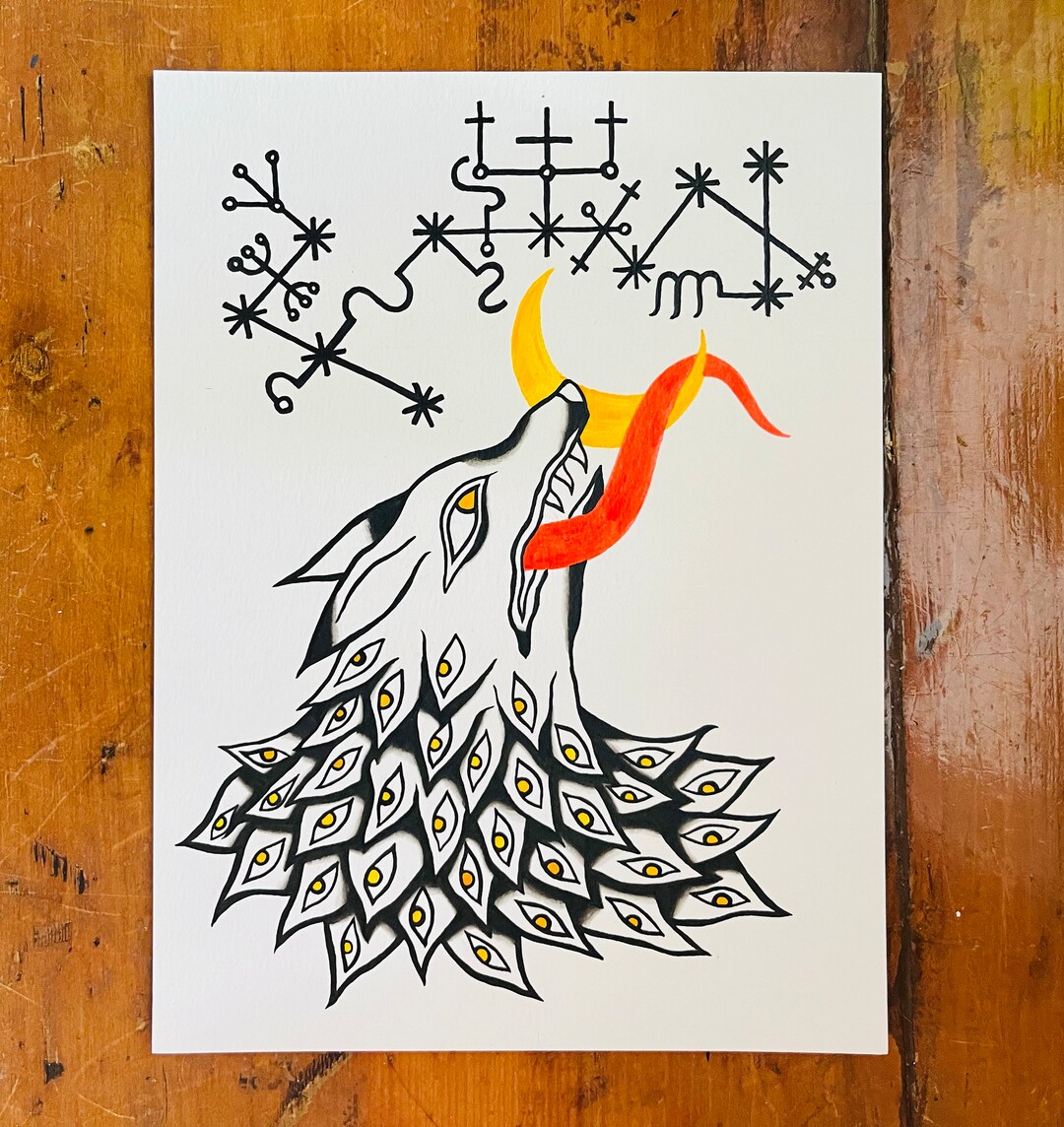 WOLF and SIGIL Occult Witchcraft Magick Crowley Goth Ritual Witch ...