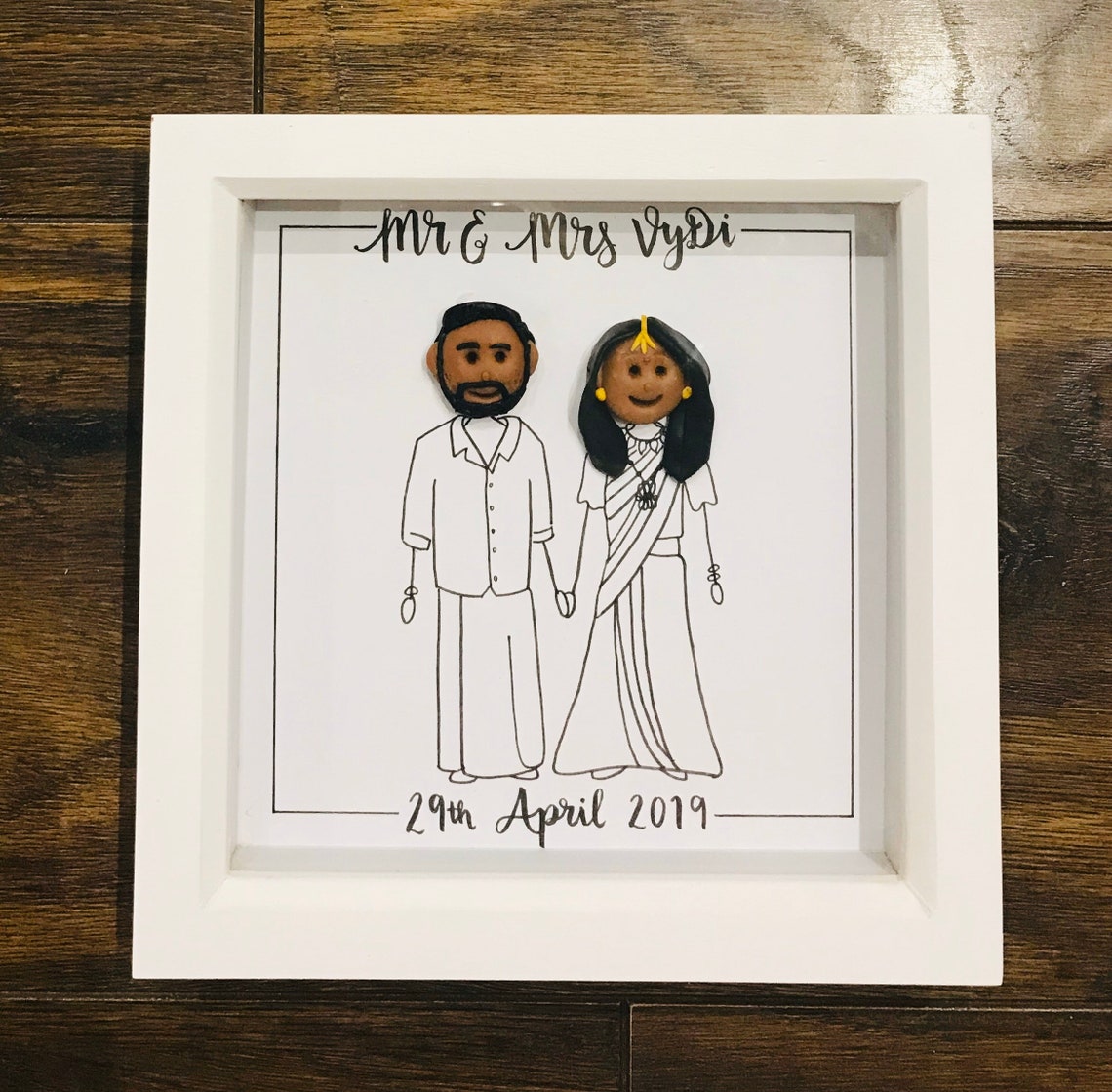 Wedding gift frame Holding Hands | Etsy