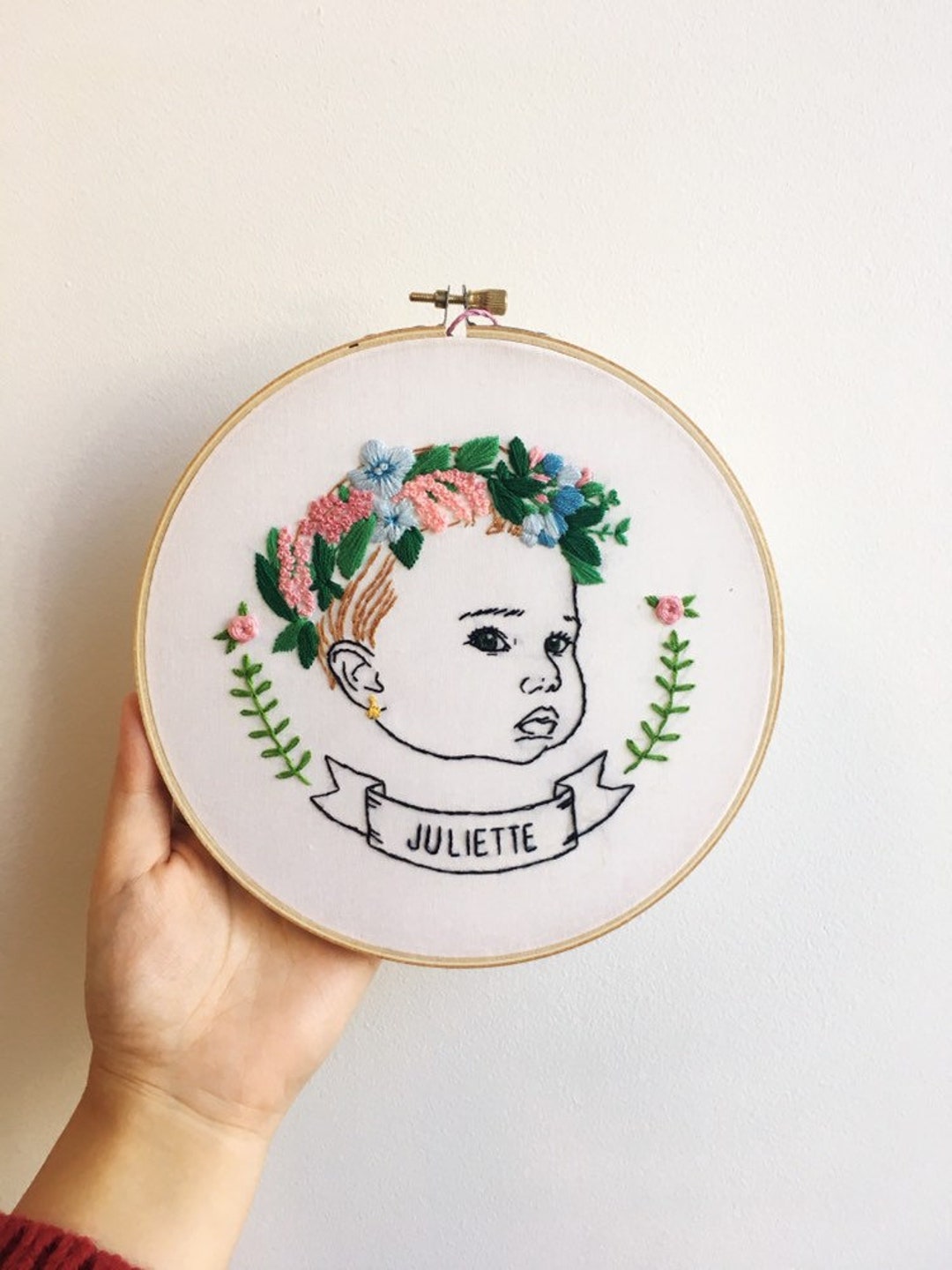 Baby Portrait Hand Embroidery- Custom Order - Etsy