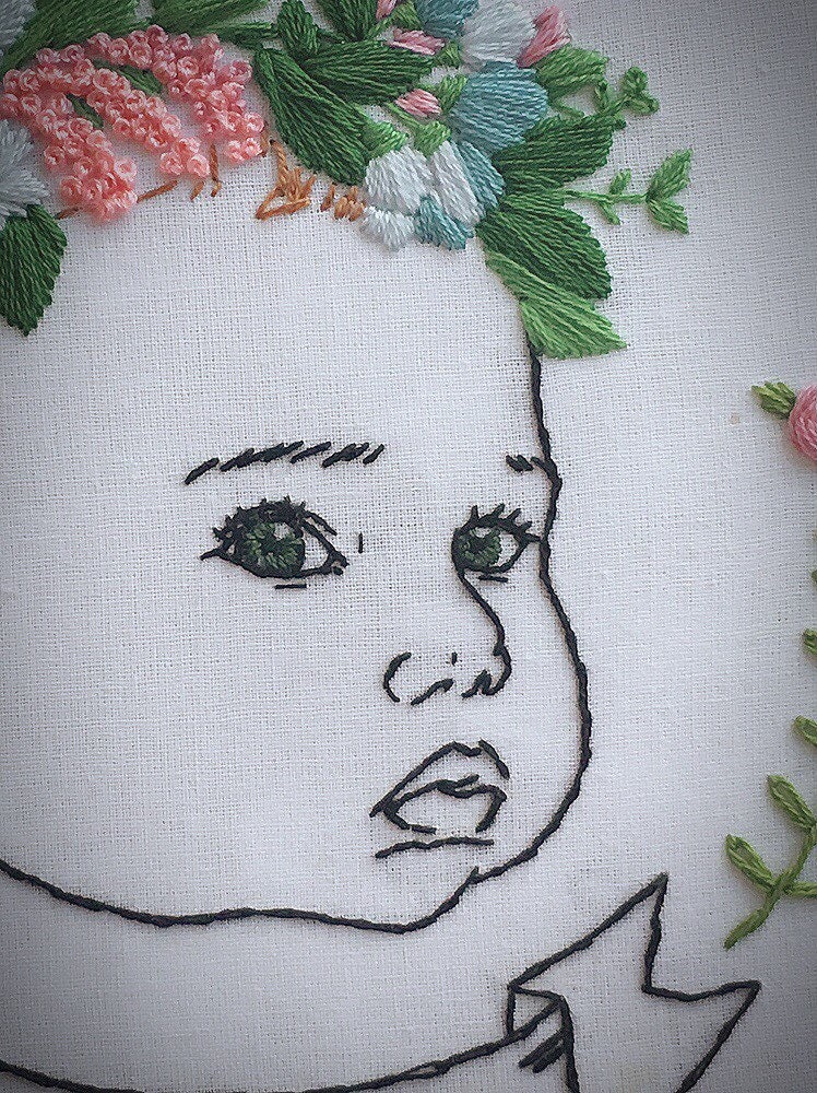 Baby Portrait Hand Embroidery- Custom Order - Etsy