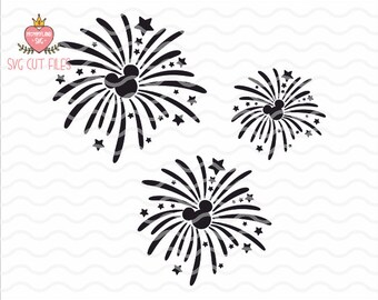 Mickey fireworks svg | Etsy