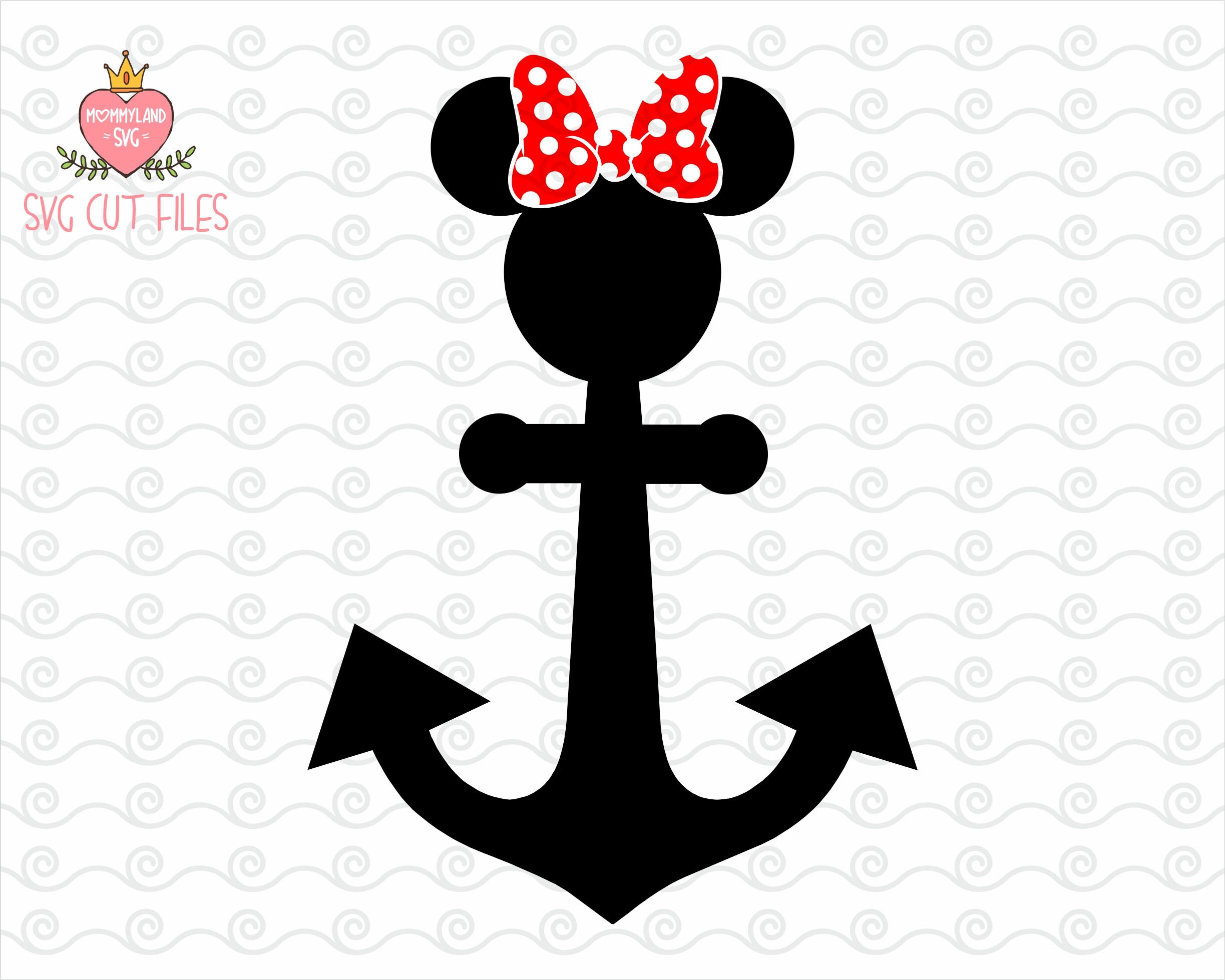 Anchor Minnie Head Svg Disney Cruise Svg Minnie Mouse Svg Etsy