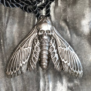 Death's Head Moth Pendant Necklace Rope Cord 20 Inches - Etsy