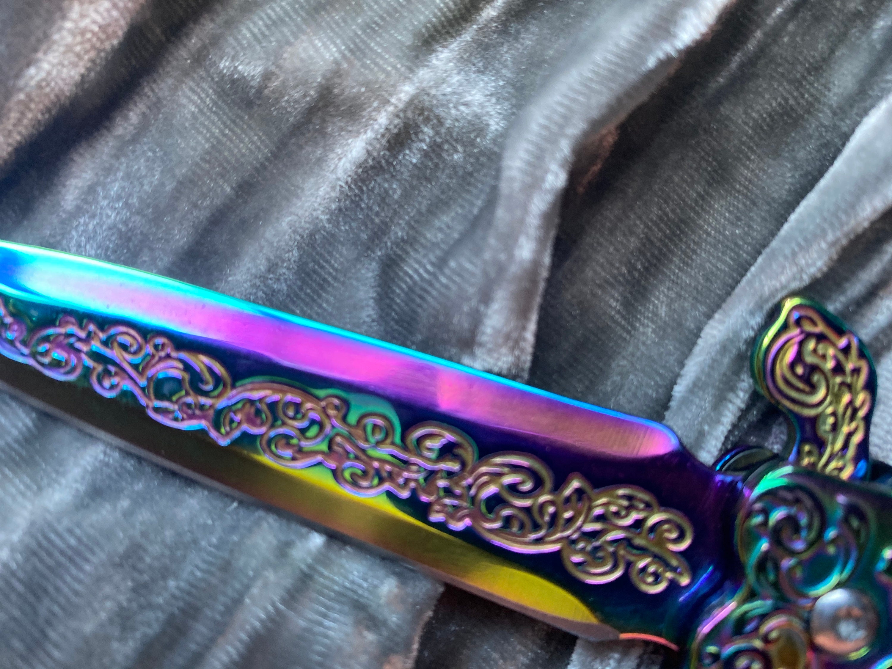 Athame / Dagger Aurora Borealis Blade Ornate Folding 9 Inch - Etsy