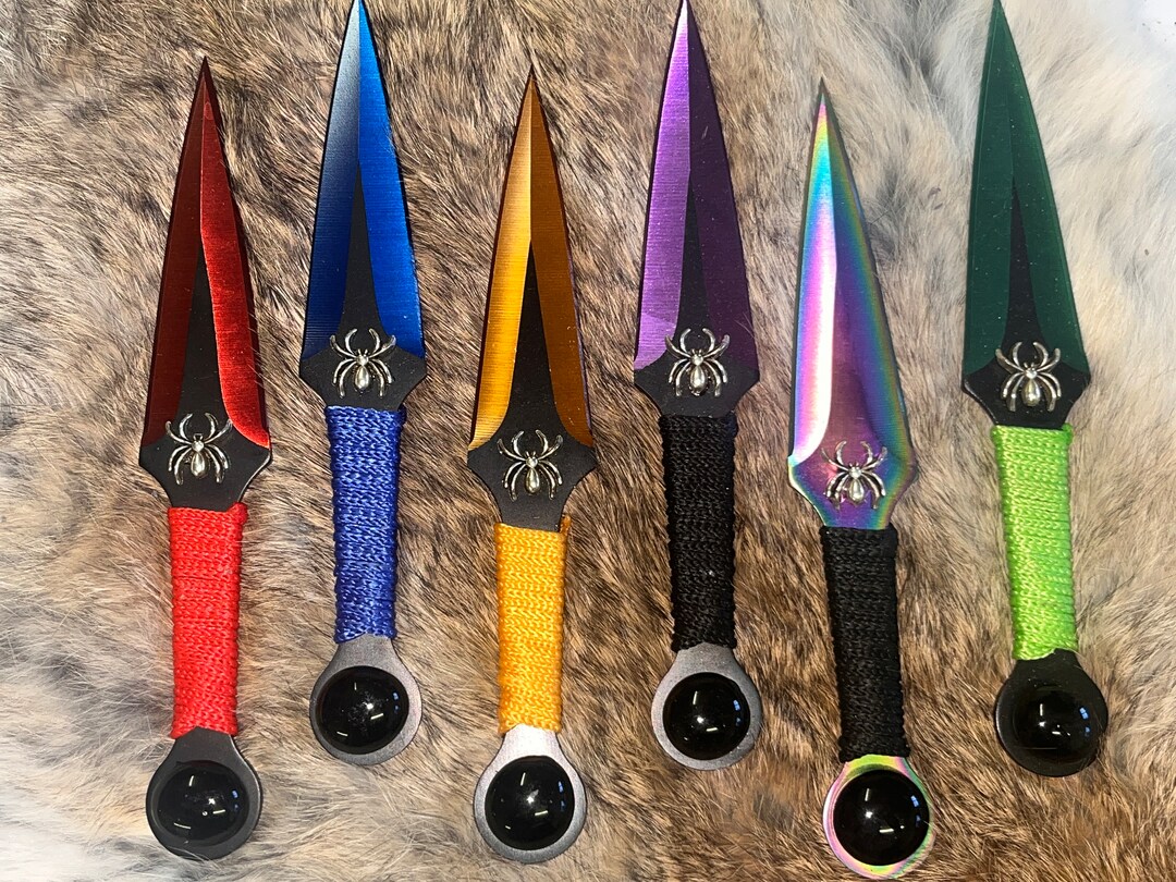 Athame / Dagger - Small - Samhain Spider Metallic Blade Black Glass 6.5 ...