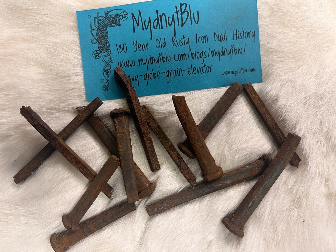 130 Year Old Rusty Square Cut Iron Nails: 19th Century Historic Pieces ...