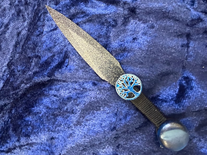 Athame / Dagger Small Black / Tree of Life Blue Purple - Etsy