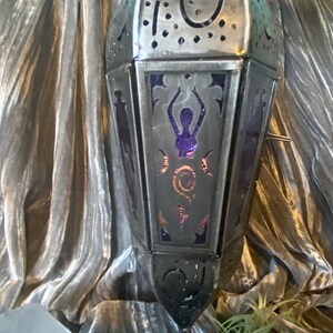 Moroccan Lantern Goddess Purple Metal Glass 11 LTRN-1006 - Etsy