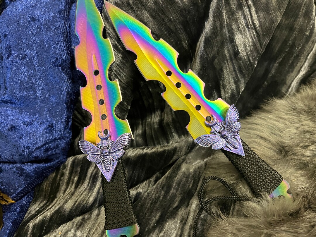 Athame / Dagger - Small - Aurora Borealis Death Head Moth Horned God 7. ...