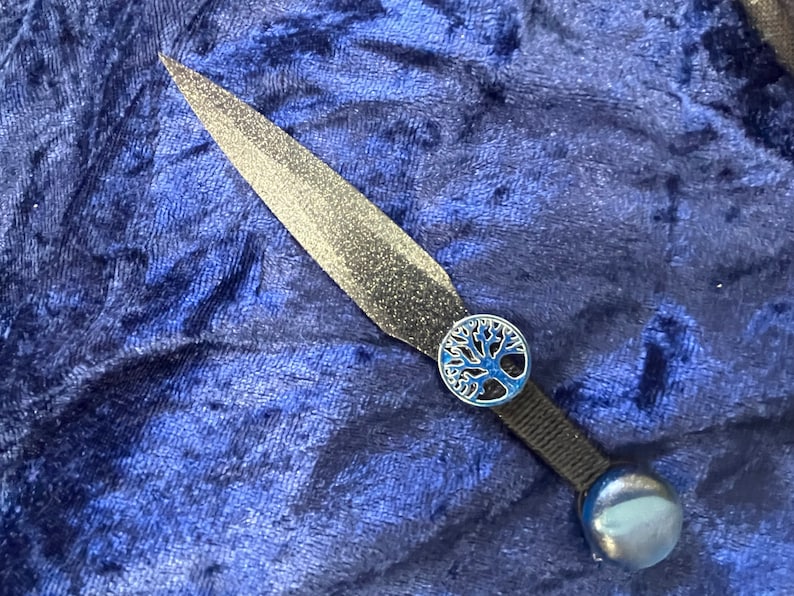 Athame / Dagger Small Black / Tree of Life Blue Purple - Etsy