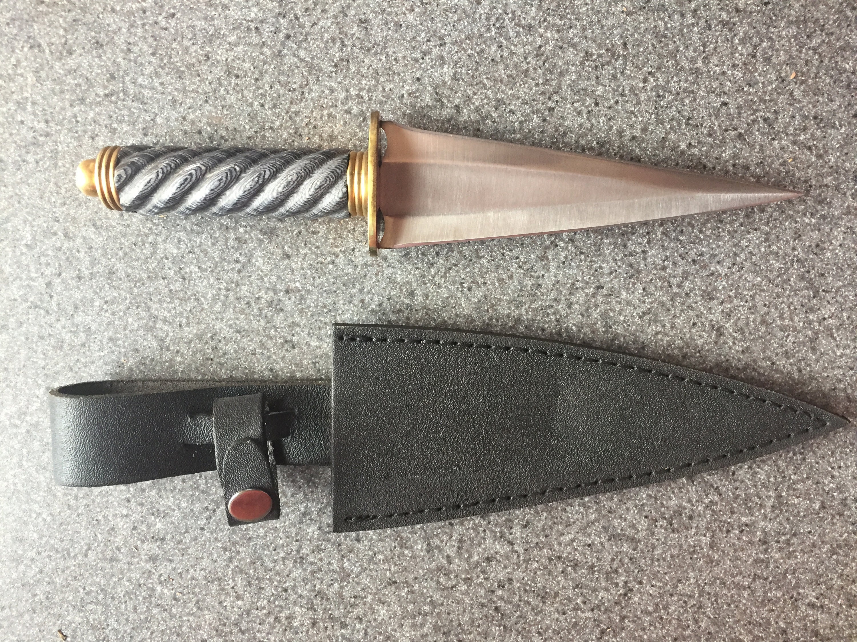 Athame / Dagger Brass and Black Carved Wood Handle 10.5 | Etsy