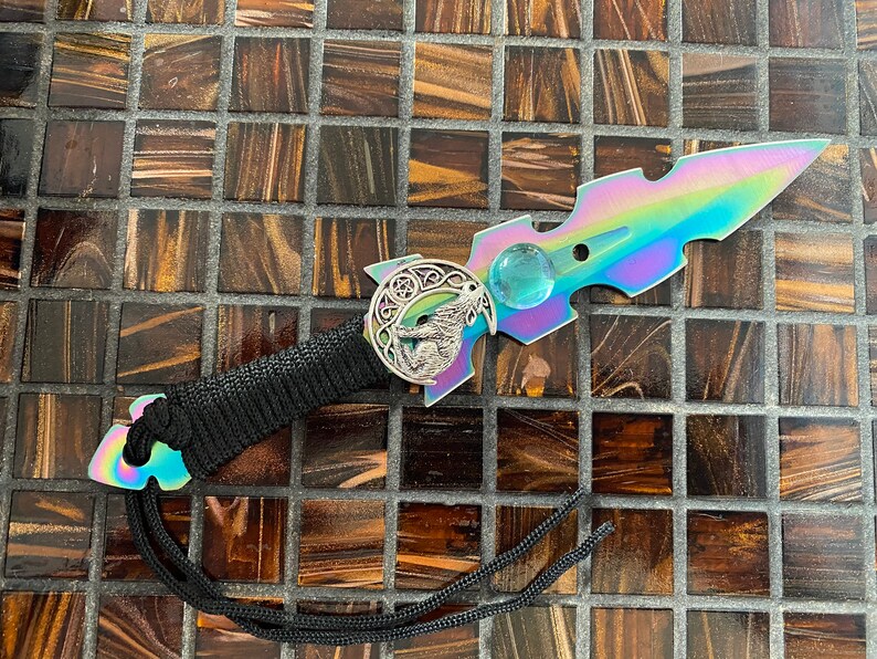 Athame / Dagger Small Aurora Borealis Celtic Wolf Moon - Etsy