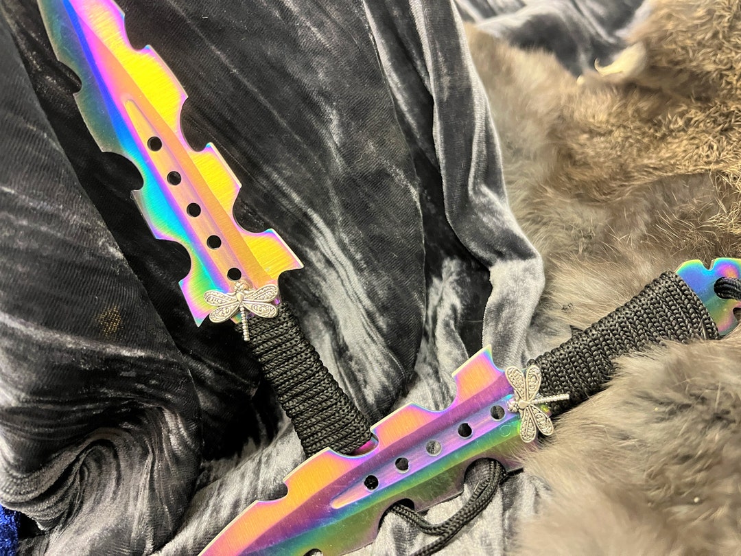 Athame / Dagger Aurora Borealis Rainbow Dragonfly 7.5 Inches MINI-1043 ...