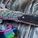 Athame / Dagger Aurora Borealis Blade Ornate Folding 9 Inch Black fldg ...