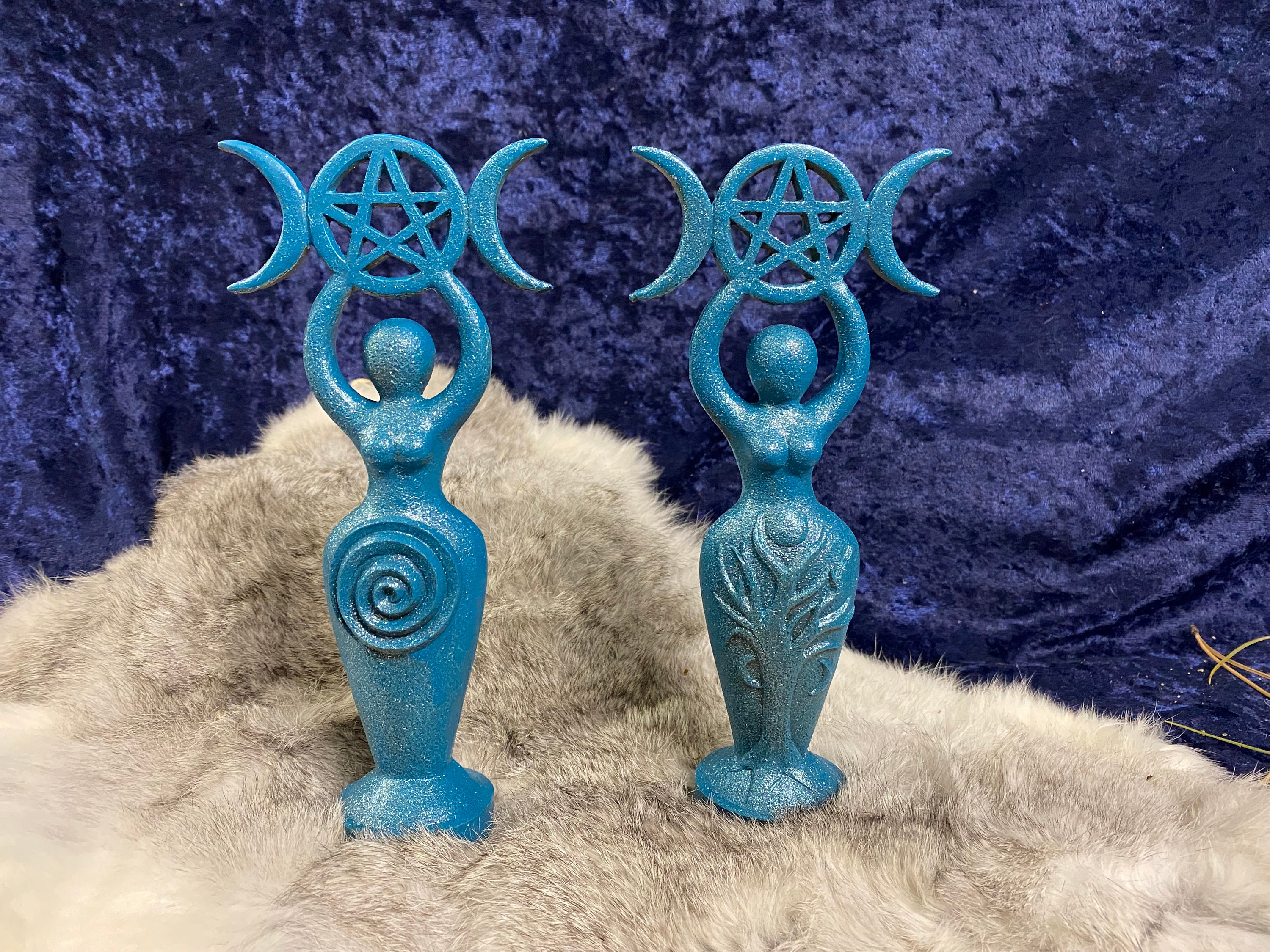 Spiral Moon Goddess Statue 8 Inches Finished in Metallic Teal - Etsy