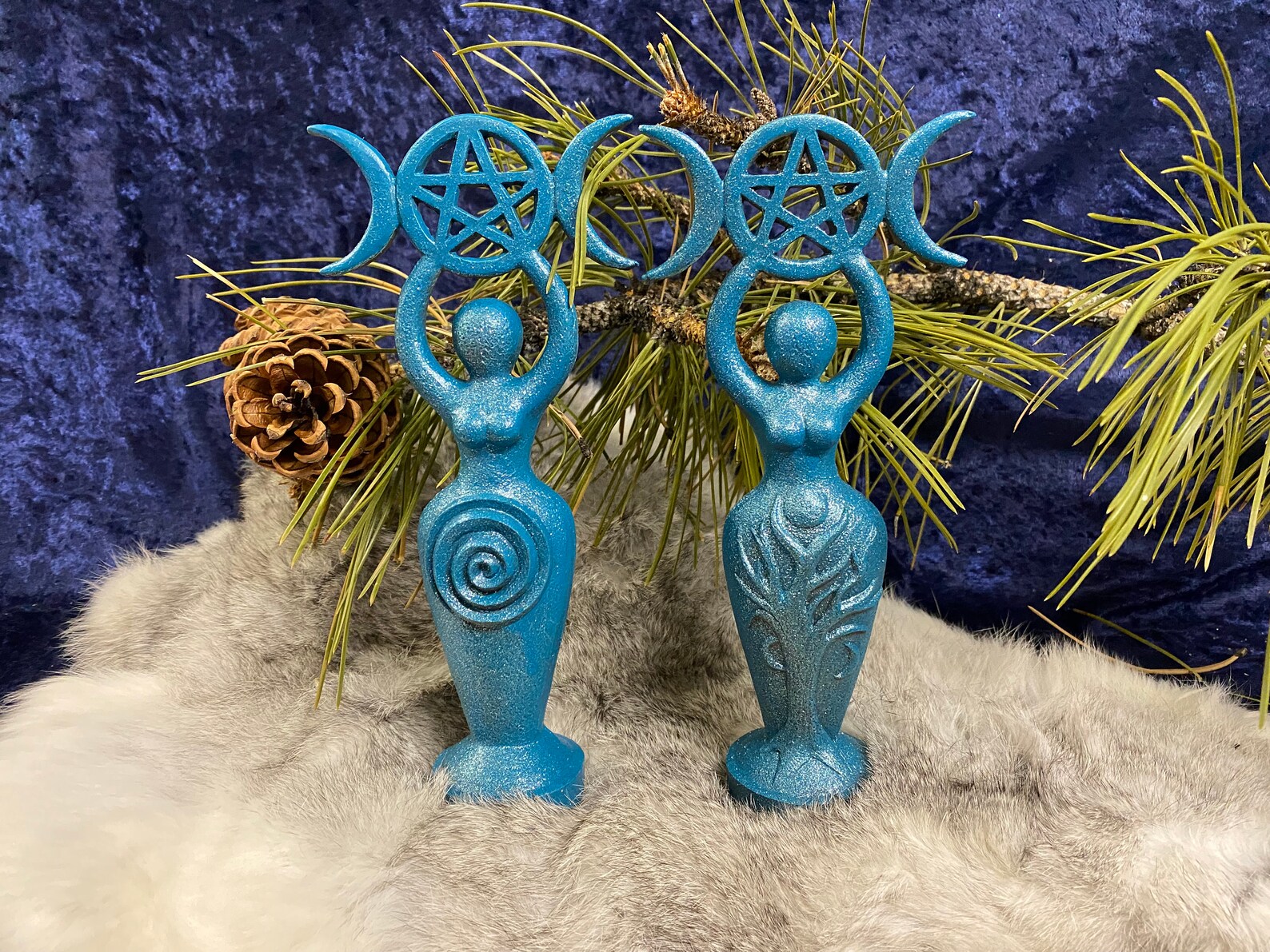 Spiral Moon Goddess Statue 8 Inches Finished in Metallic Teal - Etsy
