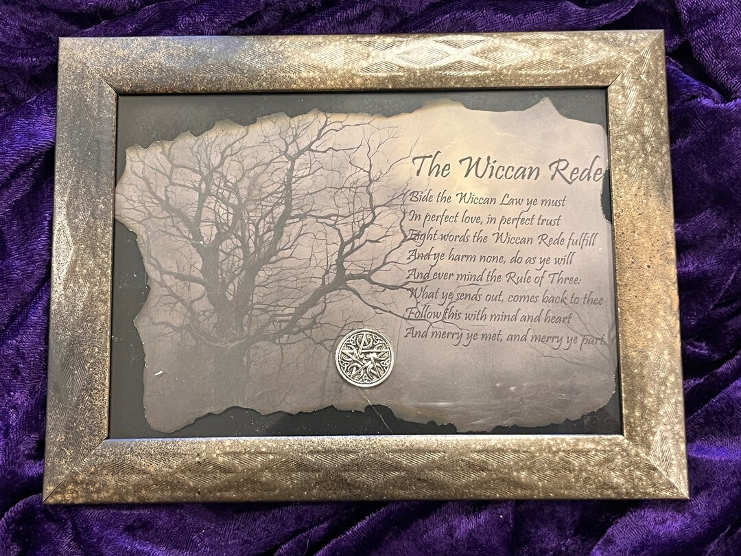 Wiccan Rede Framed Celtic Pentacle 5x7 Dark Forest OOAK (3a) - Etsy