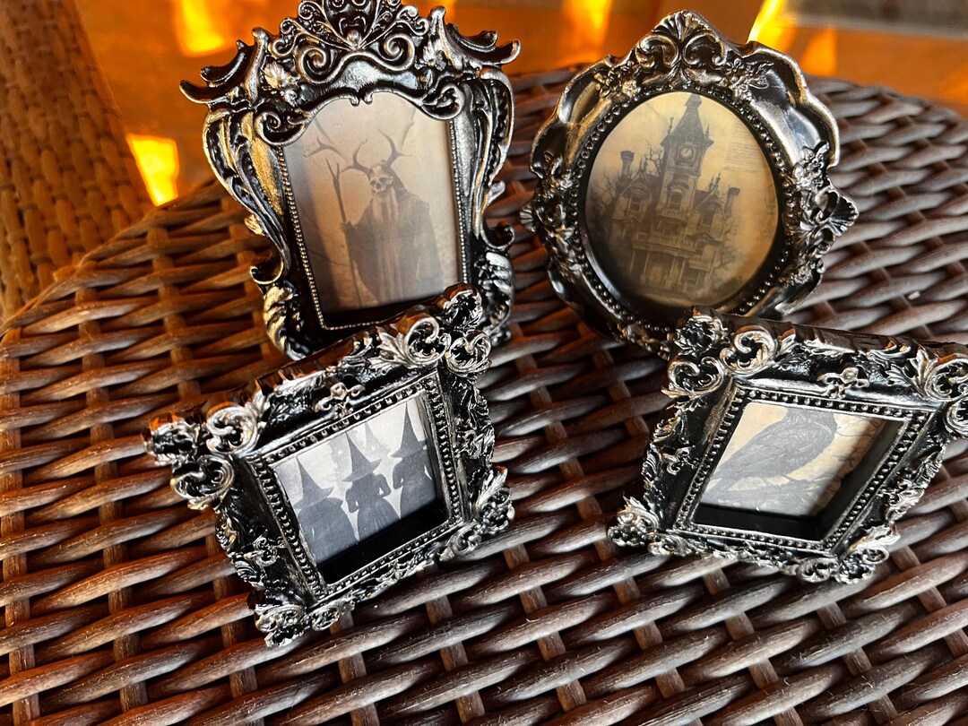 Four Antiqued Frames Lot With Witchy Theme Castle Druid of the Forest ...
