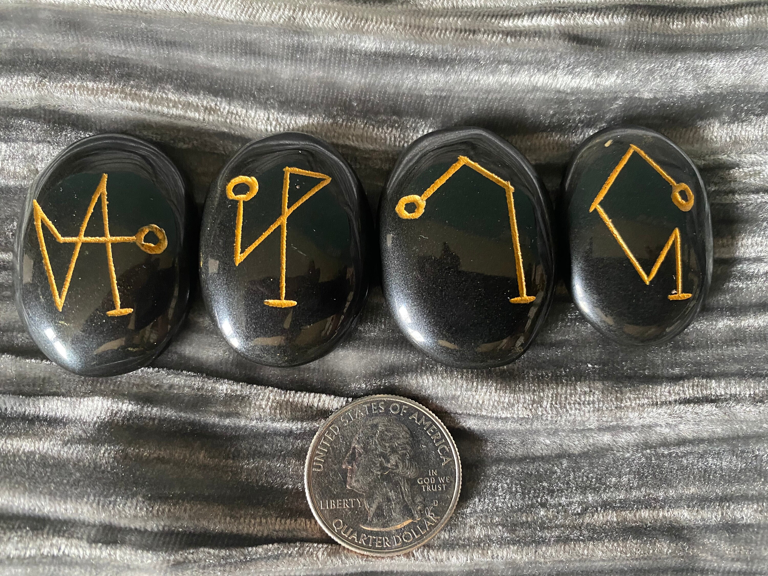 Archangel Sigil Stones Black Tourmaline 4 Piece Altar Stones - Etsy