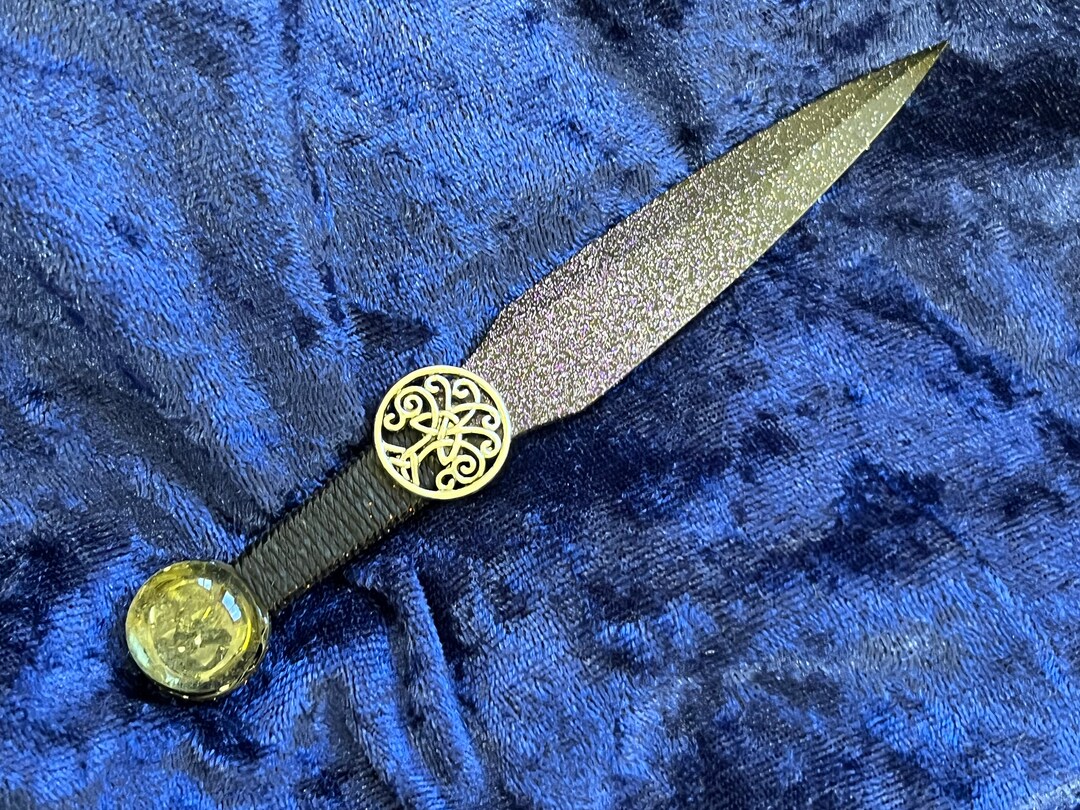 Athame / Dagger - Small - Black / Purple Metallic Silver Tree of Life ...
