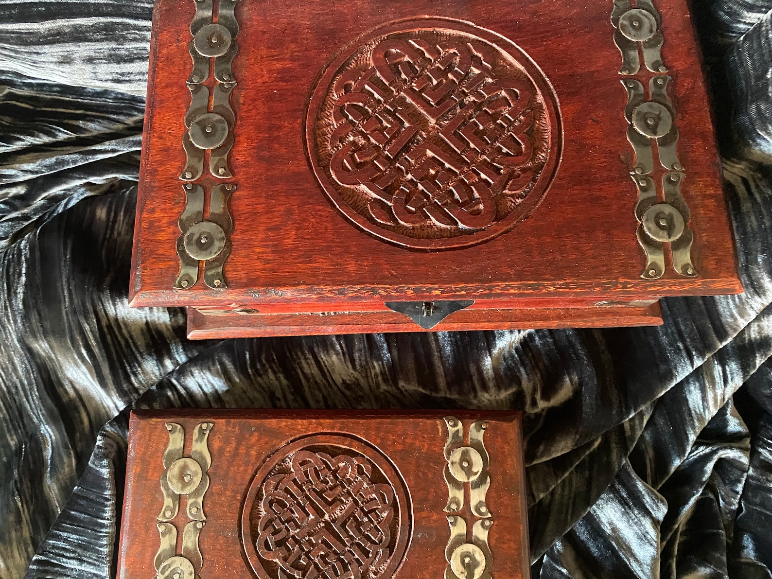 Celtic Knot Chest Set Large Wood Carved Red Mango | Etsy