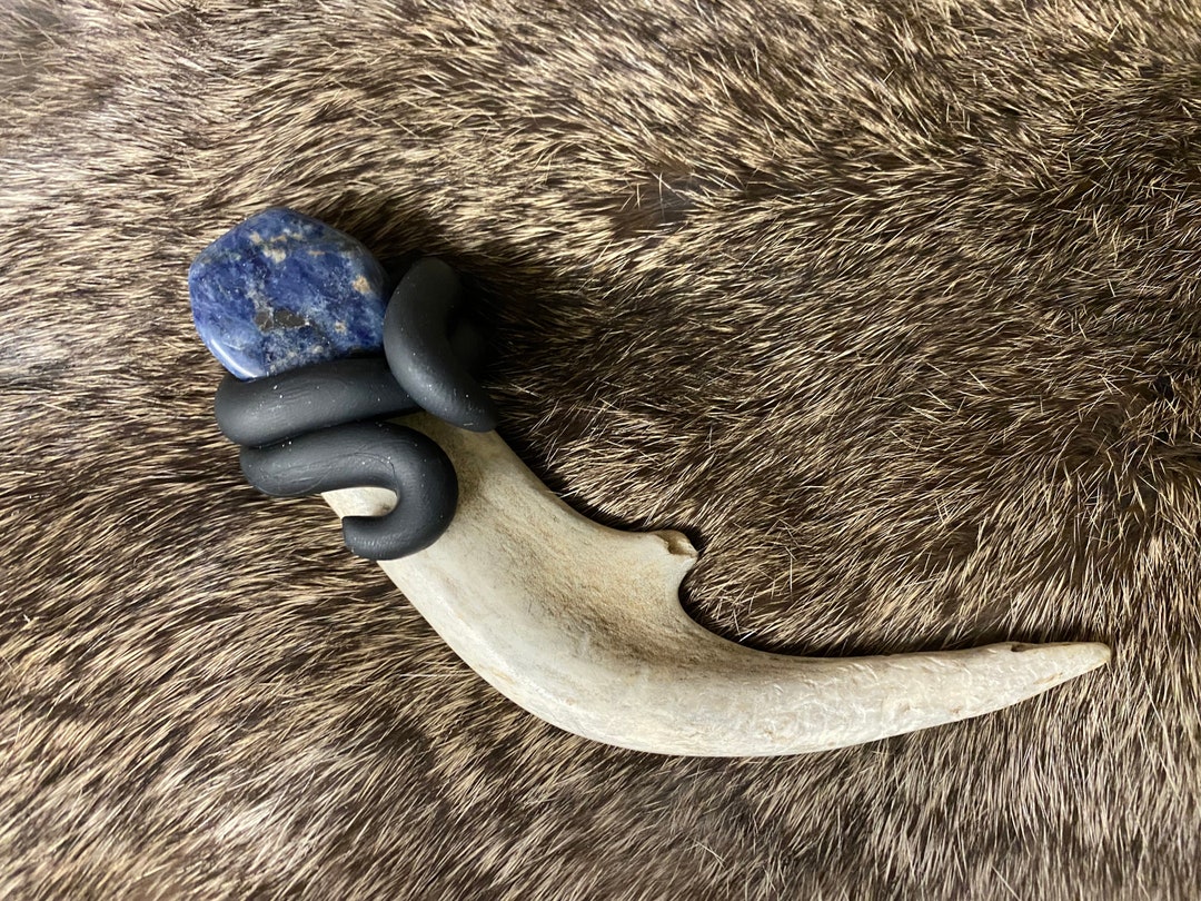 Pocket Wand Whitetail Deer Antler Clay Lapis Lazuli 5.5 Inches - Etsy