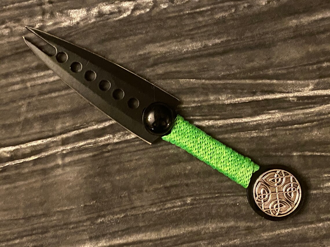 Athame / Dagger Black Split Blade Dagger With Celtic Knot - Etsy