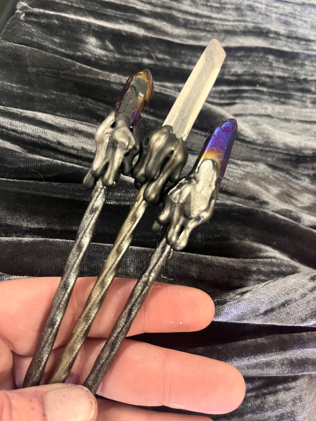 Candle Scribe / Wand - Hand Forged Twisted Steel Sharp Point Clear and ...