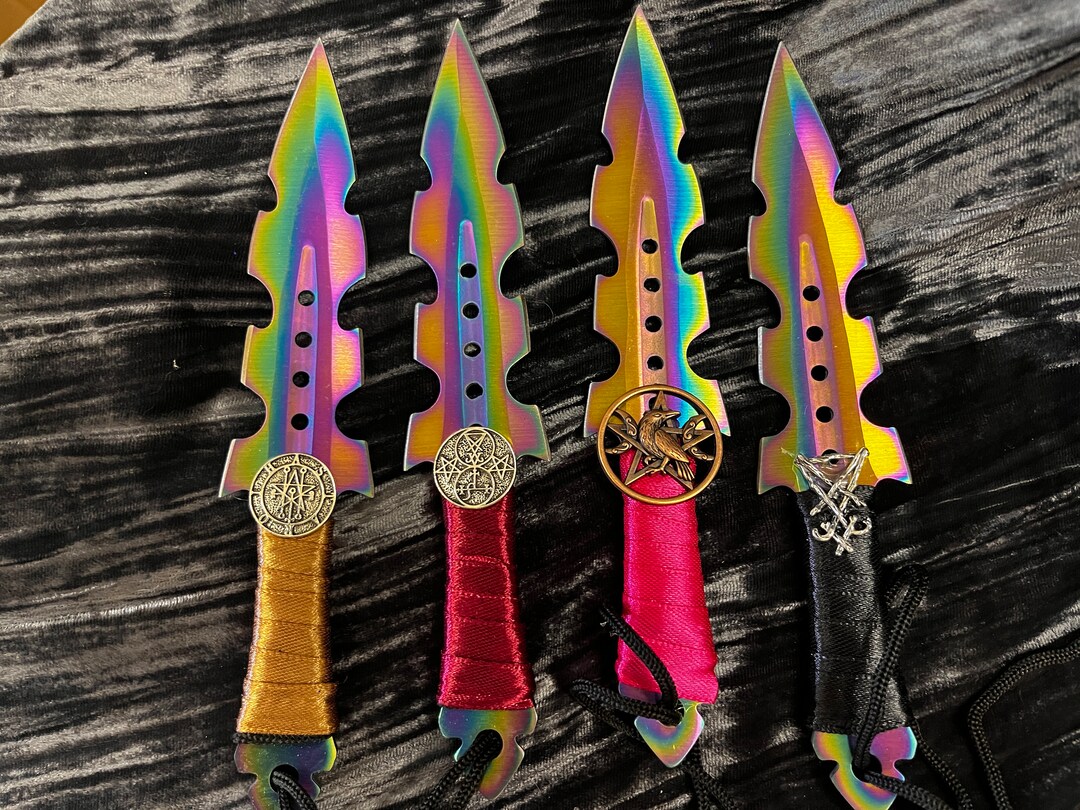 Lot of 4 - Athame / Dagger - Small - Rainbow Astaroth Lucifer Lilith ...