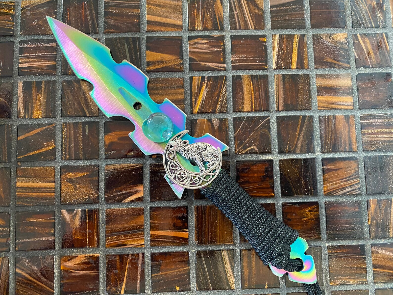 Athame / Dagger Small Aurora Borealis Celtic Wolf Moon - Etsy