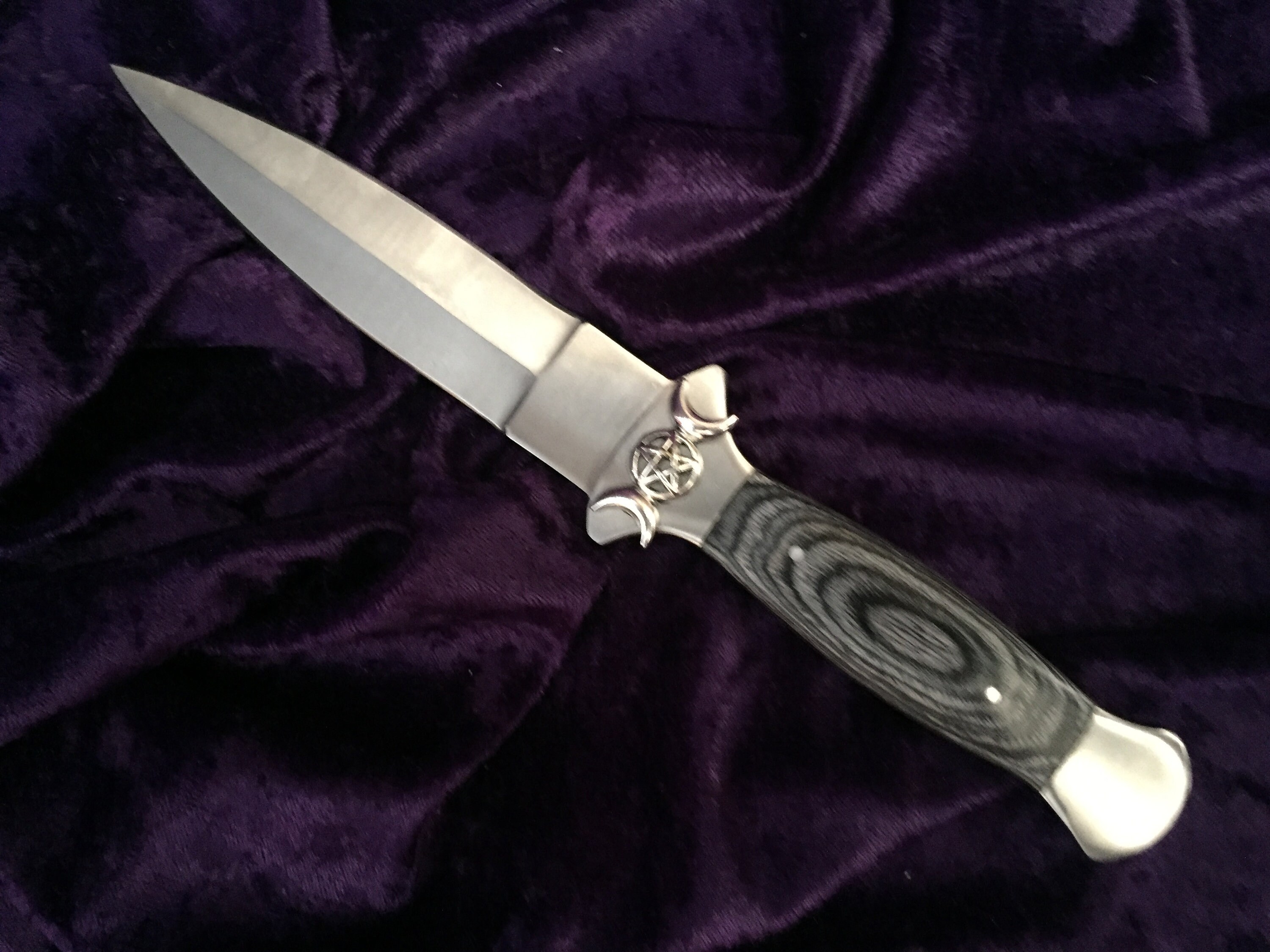 Athame Stainless Steel Black Wood Handle Triple Moon Goddess - Etsy Canada