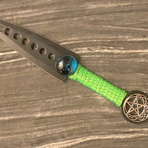 Athame / Dagger - Black Split Blade Dagger With Celtic Pentagram and ...