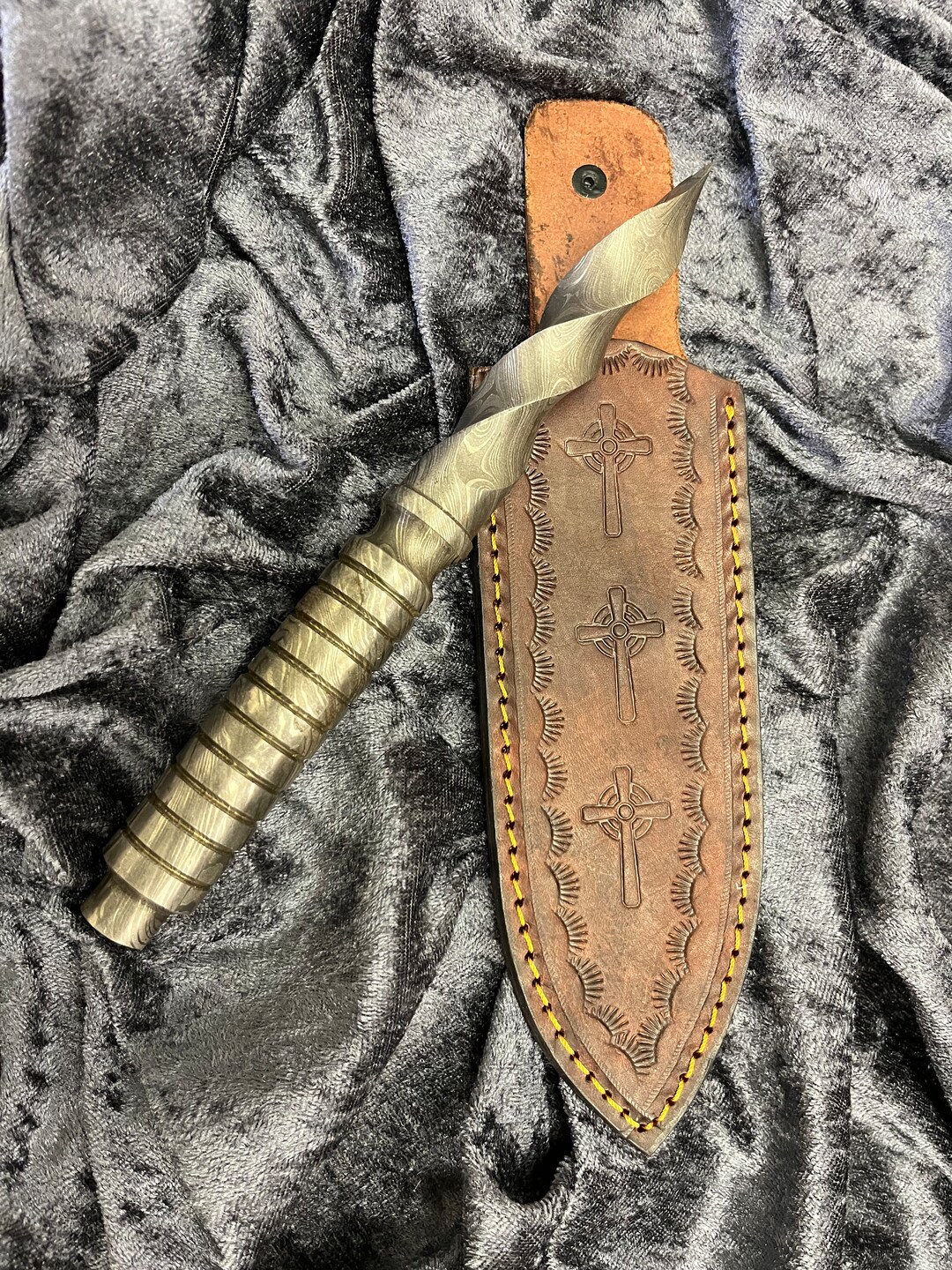 Athame / Dagger Damascus Steel Kris Blade Handle Heavy 10 Inches 9 - Etsy