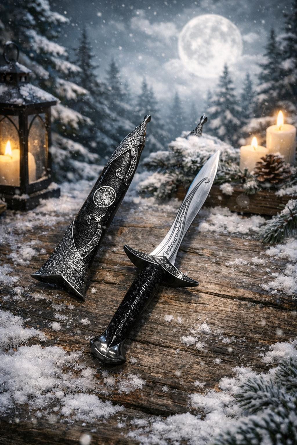Athame - Raven Moon Phases Celtic Stainless Steel Double Sided ...