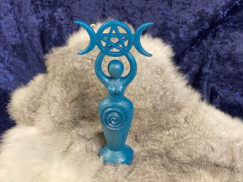 Spiral Moon Goddess Statue 8 Inches Finished in Metallic Teal - Etsy