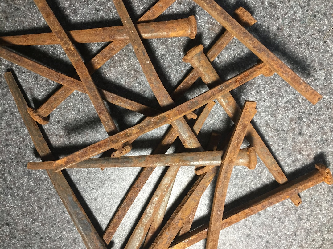 19th Century Rusty Iron Nails: Historic Square Cut Nail Lot of 5 - Etsy
