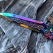 Athame / Dagger Aurora Borealis Blade Ornate Folding 9 Inch Black fldg ...