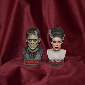 Frankenstein & His Bride Mini Bust Fridge Magnets - Etsy