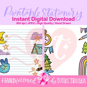 Summer Camp Printable Writing Paper Stationery Set - Instant Download ...