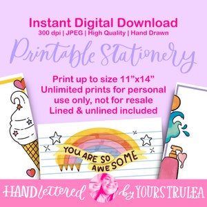 Summer Camp Printable Writing Paper Stationery Set - Instant Download ...