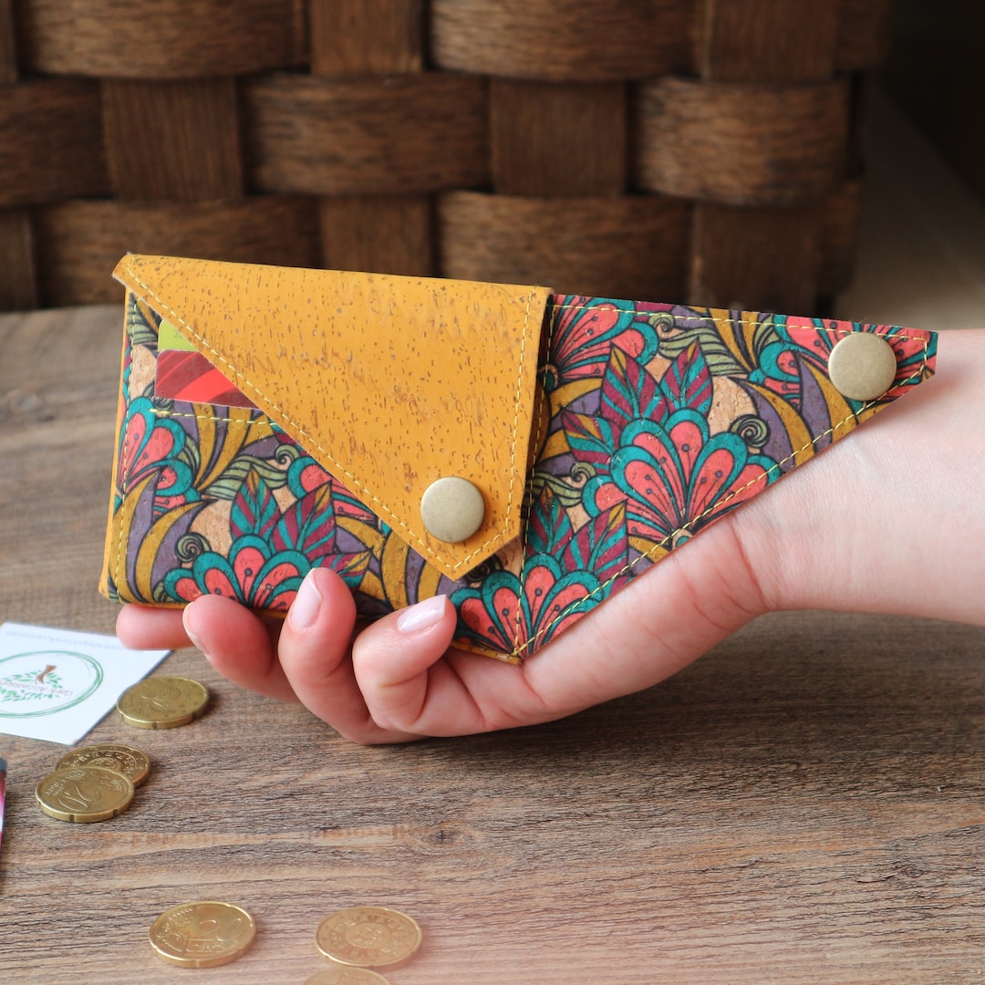Cute Boho Wallet for Women Cork Small Change Wallet Cardholder Wallet ...