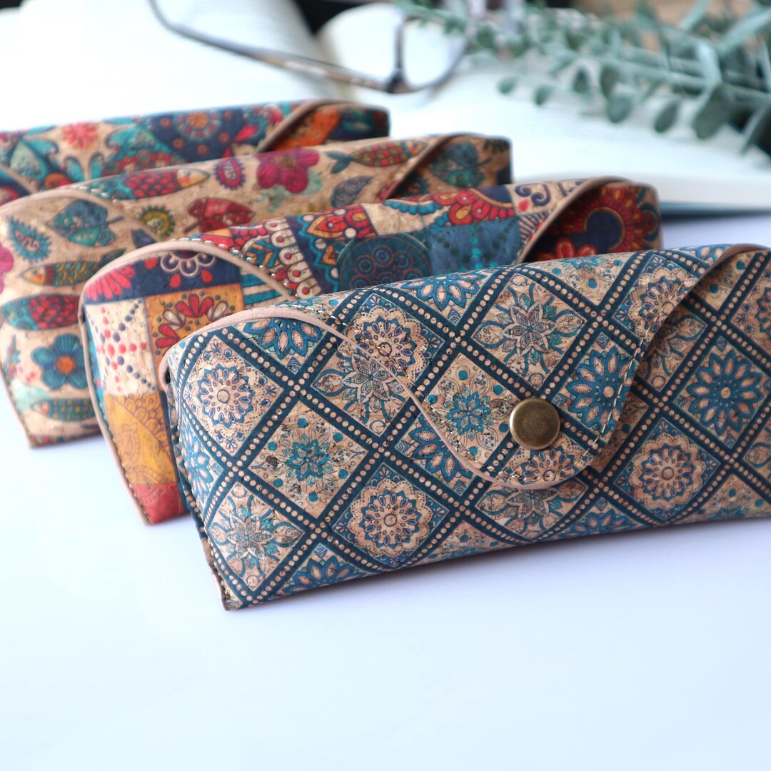 Cork Colorful Sun Glasses Case Cute Glasses Case Soft Boho Glasses Case ...
