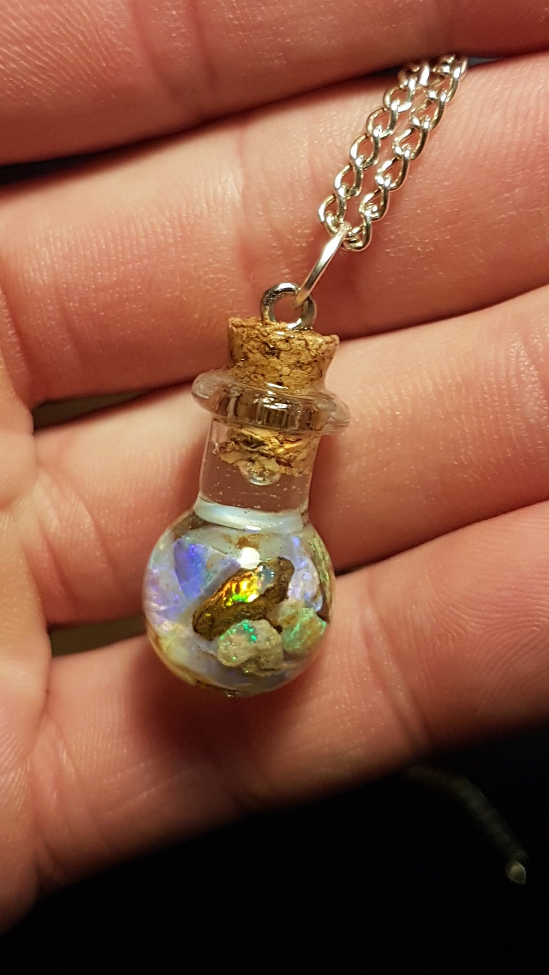 Floating Pendant, Raw Boulder Opal Fragments, Queensland, Australia ...