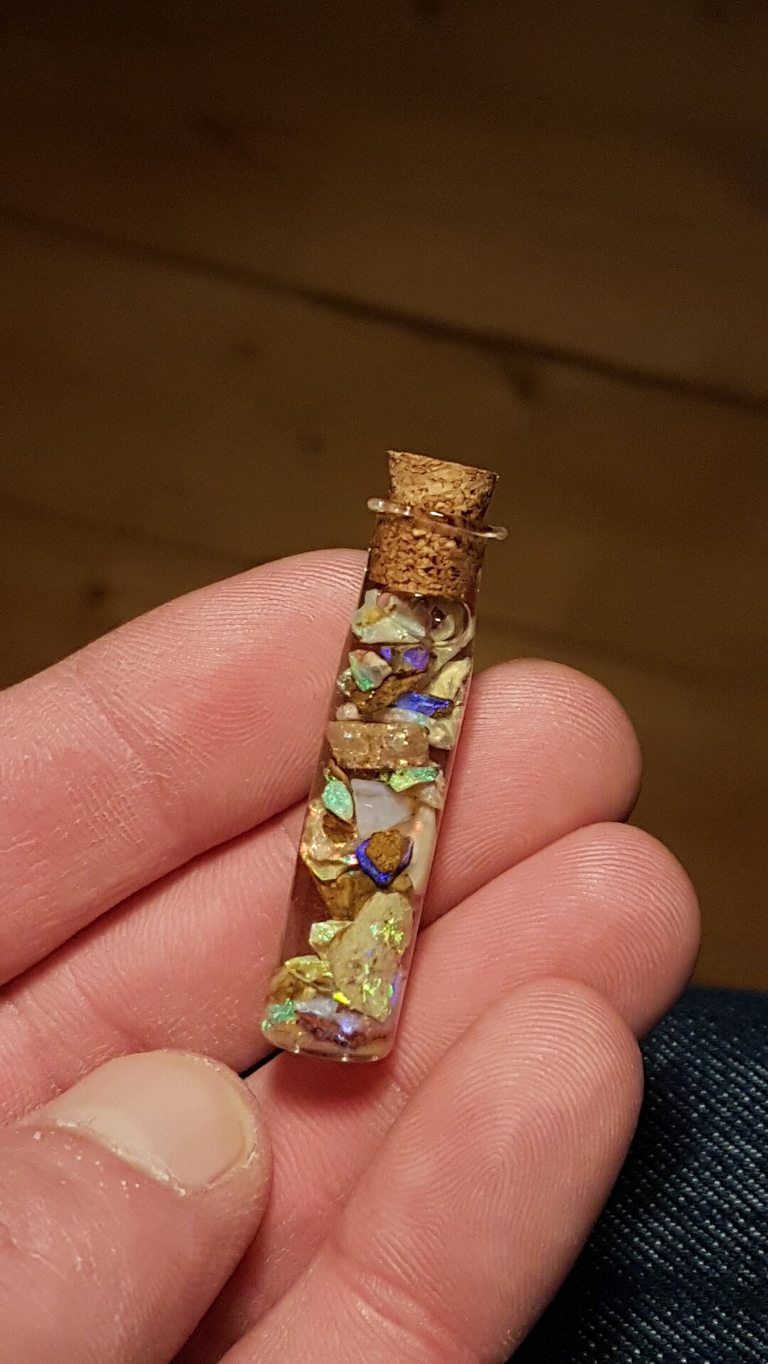 Decorative Flask, Raw Fragments of Boulder Opal, Queensland, Australia ...